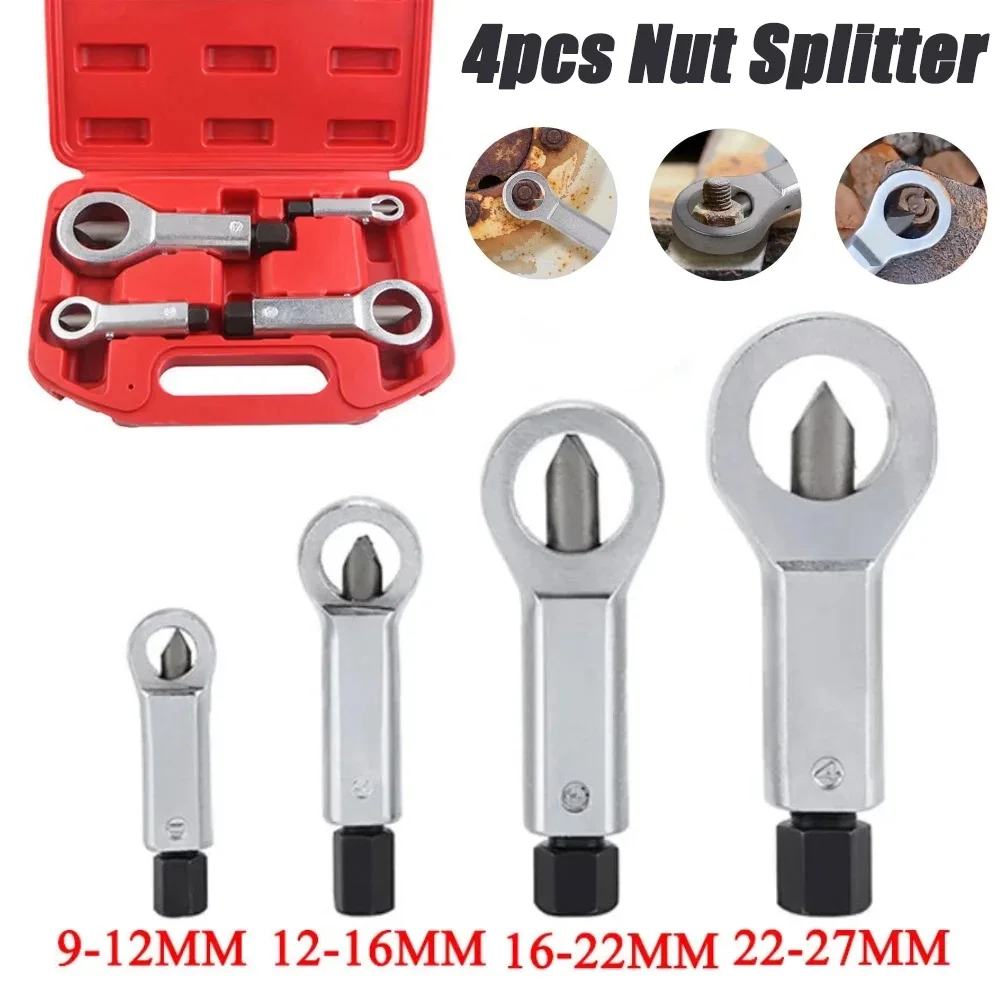4PCS Nut Splitter Seized Damaged Broken Bolt Nuts Cutter Remover 9mm to ...