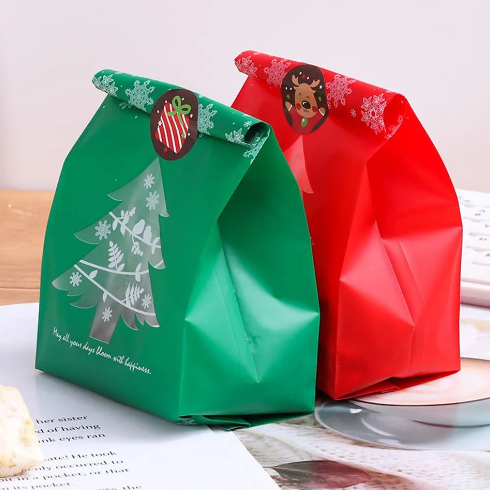 50/100pcs Snowflake Christmas Tree Gift Bags Merry Christmas Baking ...