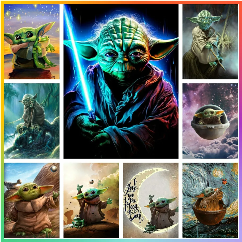 Baby Yoda Star Wars Cross Stitch Set Diamond Painting 5D DIY Pictures ...