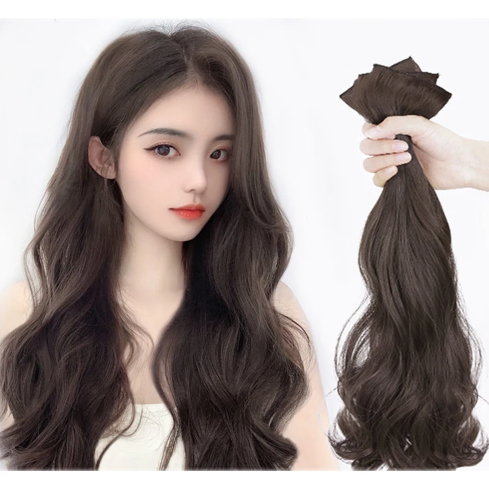 Clip-in-Synthetic-Hair-Extensions-3PCS-Clip-Ins-Long-Wavy-Fiber-Thick ...