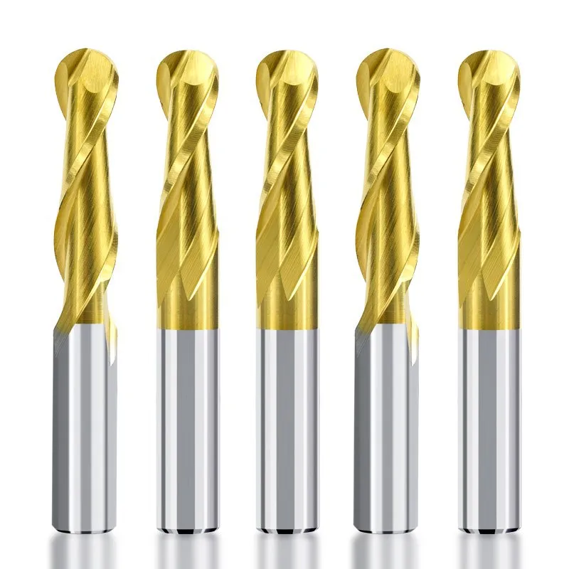 Bulk Man 3D Milling Bit 2 Flute Ball Nose End Mill Shank 2 Flute Spiral ...