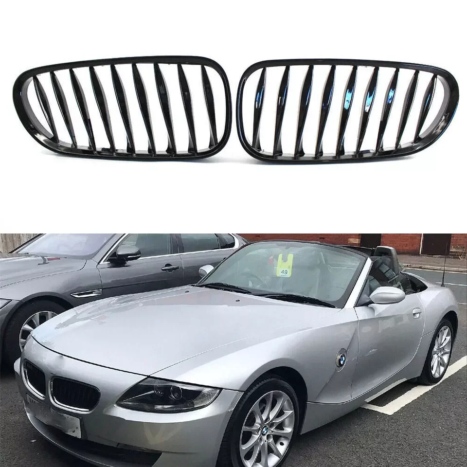 For BMW Z4 E85 E86 Convertible 2003-2008 Pair Glossy Black Car Front ...