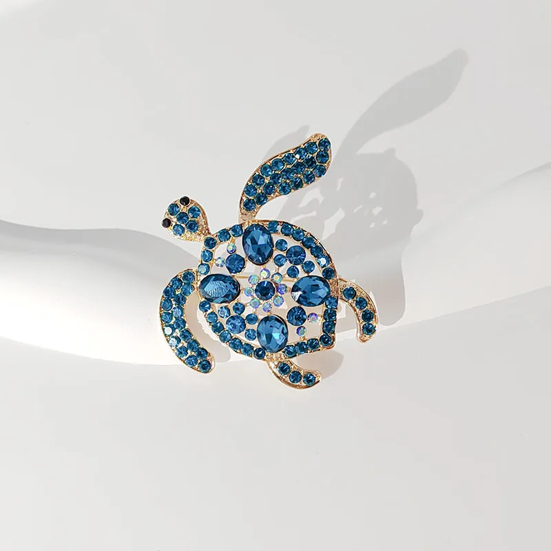 Blue-Green-Turtles-Rhinestone-Brooch-for-Women-Vintage-Zircon-Tortoise ...