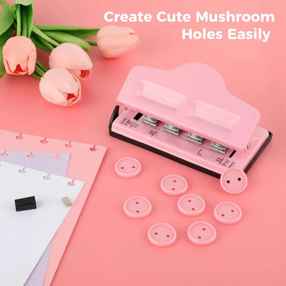 4-hole mushroom disc binding punch for A7/A6/A5/A4/A3 notepads ...