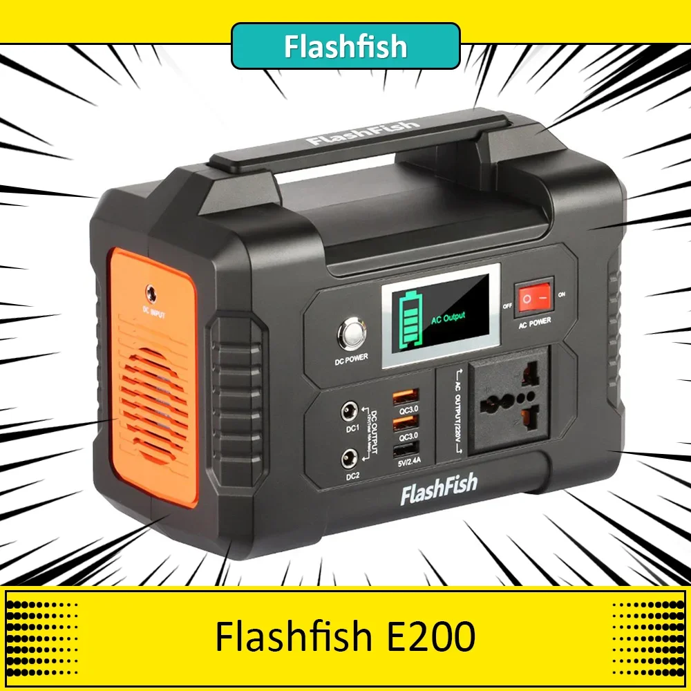FlashFish-E200-200W-Portable-Power-Station-151Wh-Lithium-Battery-1x ...