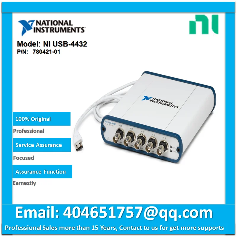 NI USB-4432 780421-01 102.4 kS/ s , 100 dB , 0.8 Hz AC/ DC Coupled, 5 ...