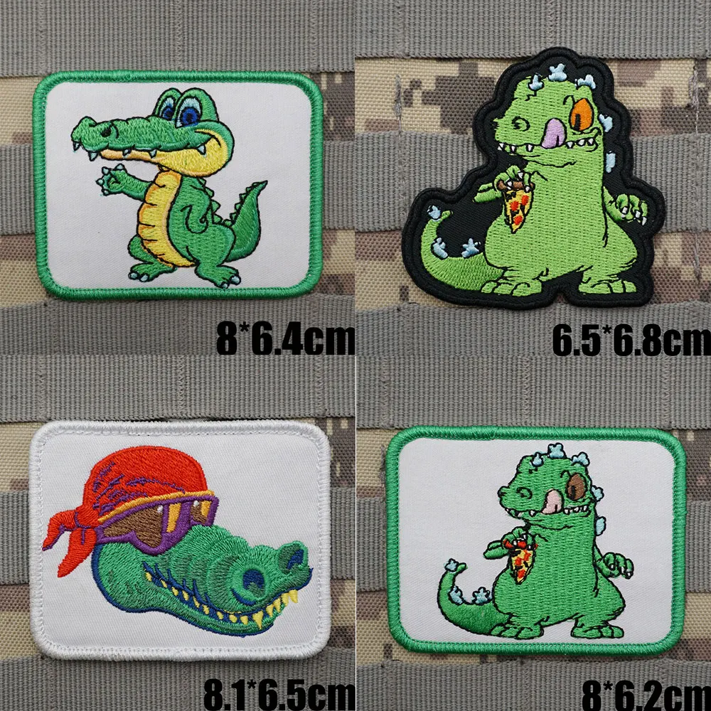 Cartoon-Crocodile-Military-Tactical-Embroidered-Patches-Armband ...