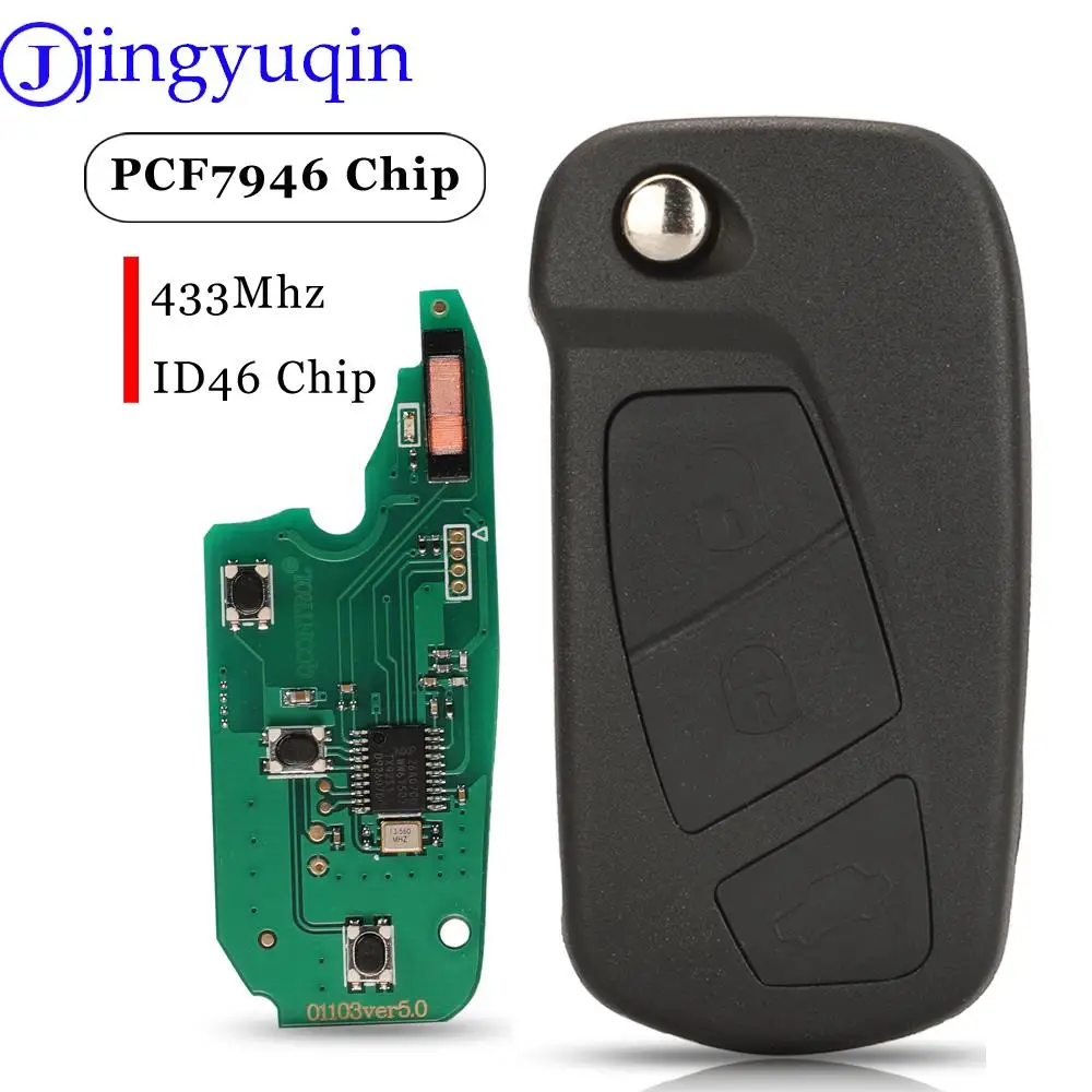 jingyuqin 1838586 3Buttons Flip Folding Car Remote Key Fod 433MHZ ID46 ...