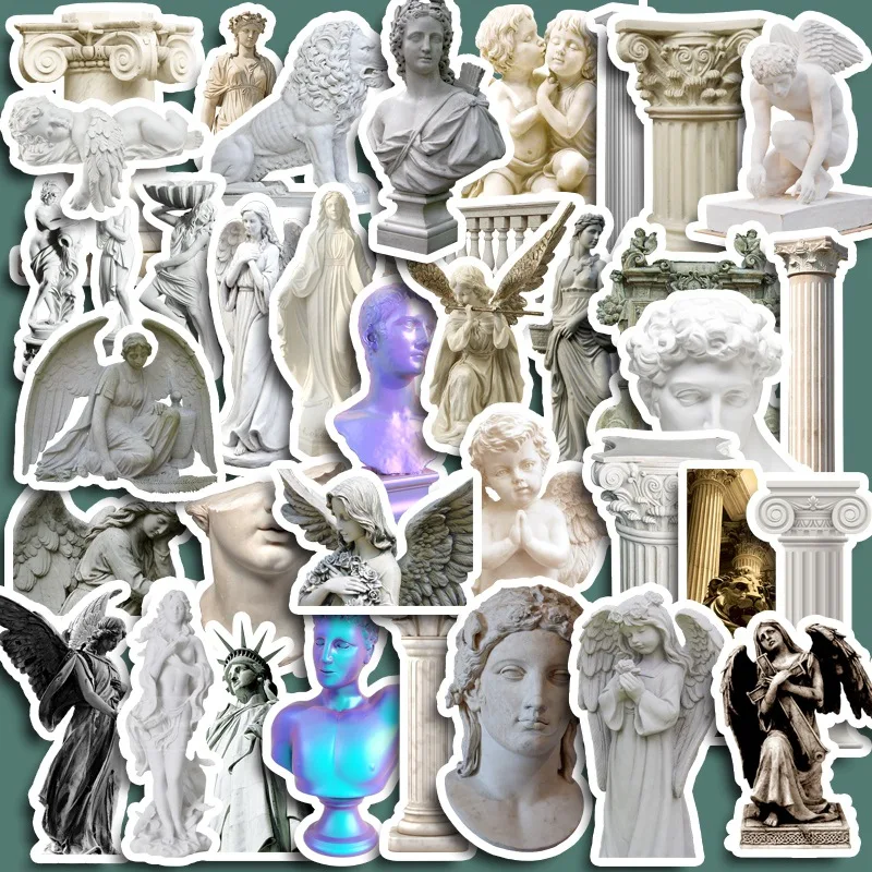 36pcs-Retro-Dream-Stone-Statue-Stickers-Children-s-Diy-Stationery ...