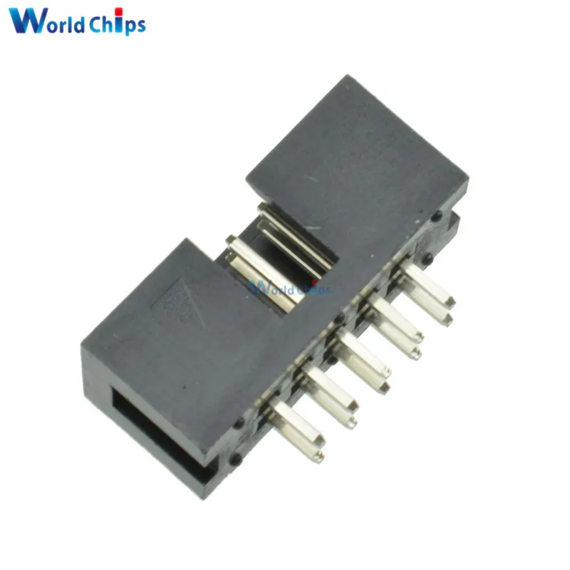 50pcs 2.54mm 2x5 Pin 10 Pin Straight Male Shrouded Header Idc Socket ...