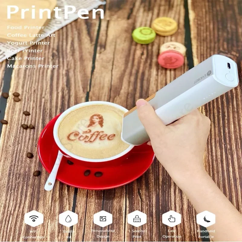 Evebot-PrintPen-Food-Printer-Handheld-Edible-Cake-Macaron-Coffee ...
