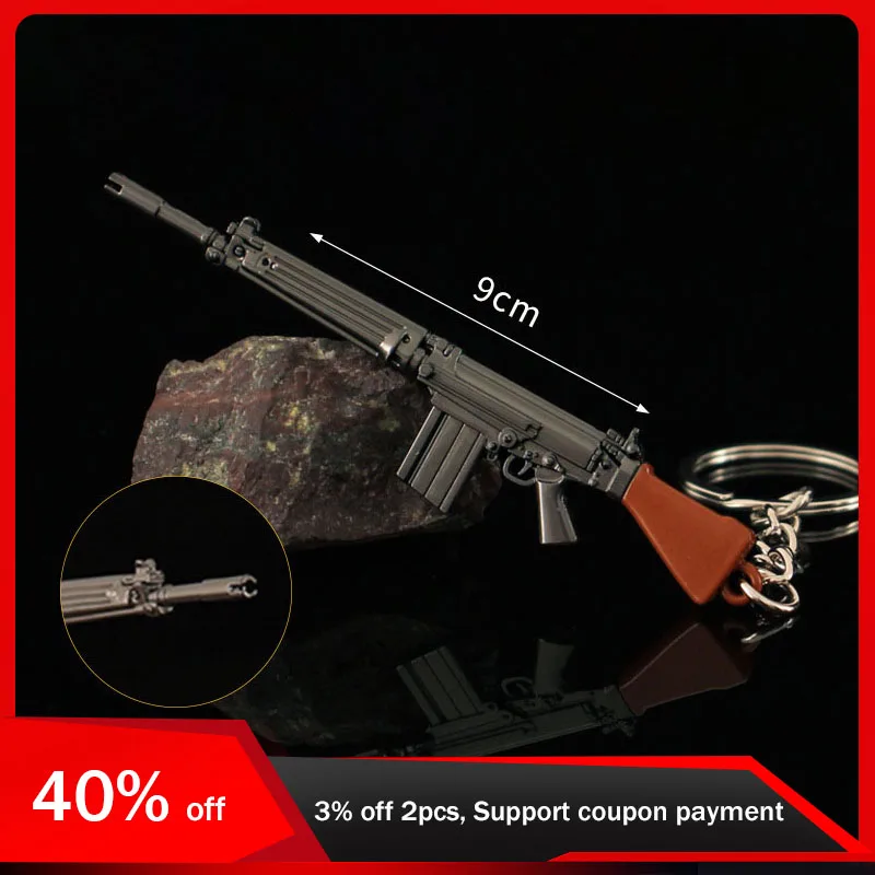 9cm-Gun-Keychains-Model-Mini-FN-FAL-Metal-Keyrings-Game-Peripherals ...