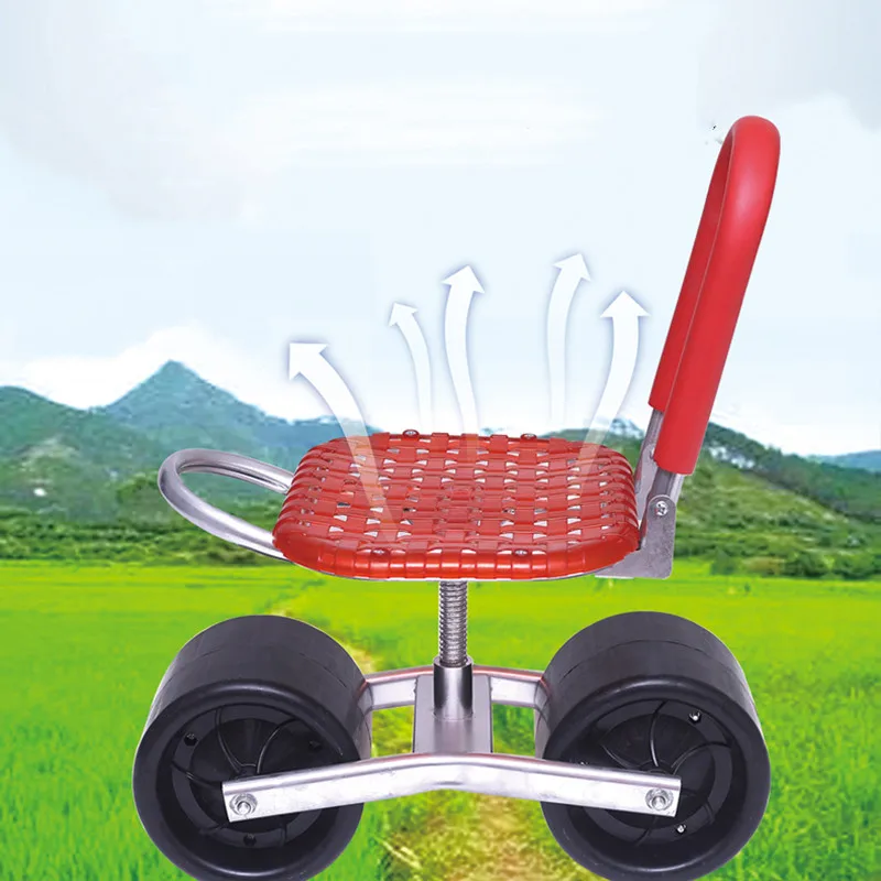 Garden Rolling Cart with 360 Swivel Seat Farm Weeding Planting Picking ...