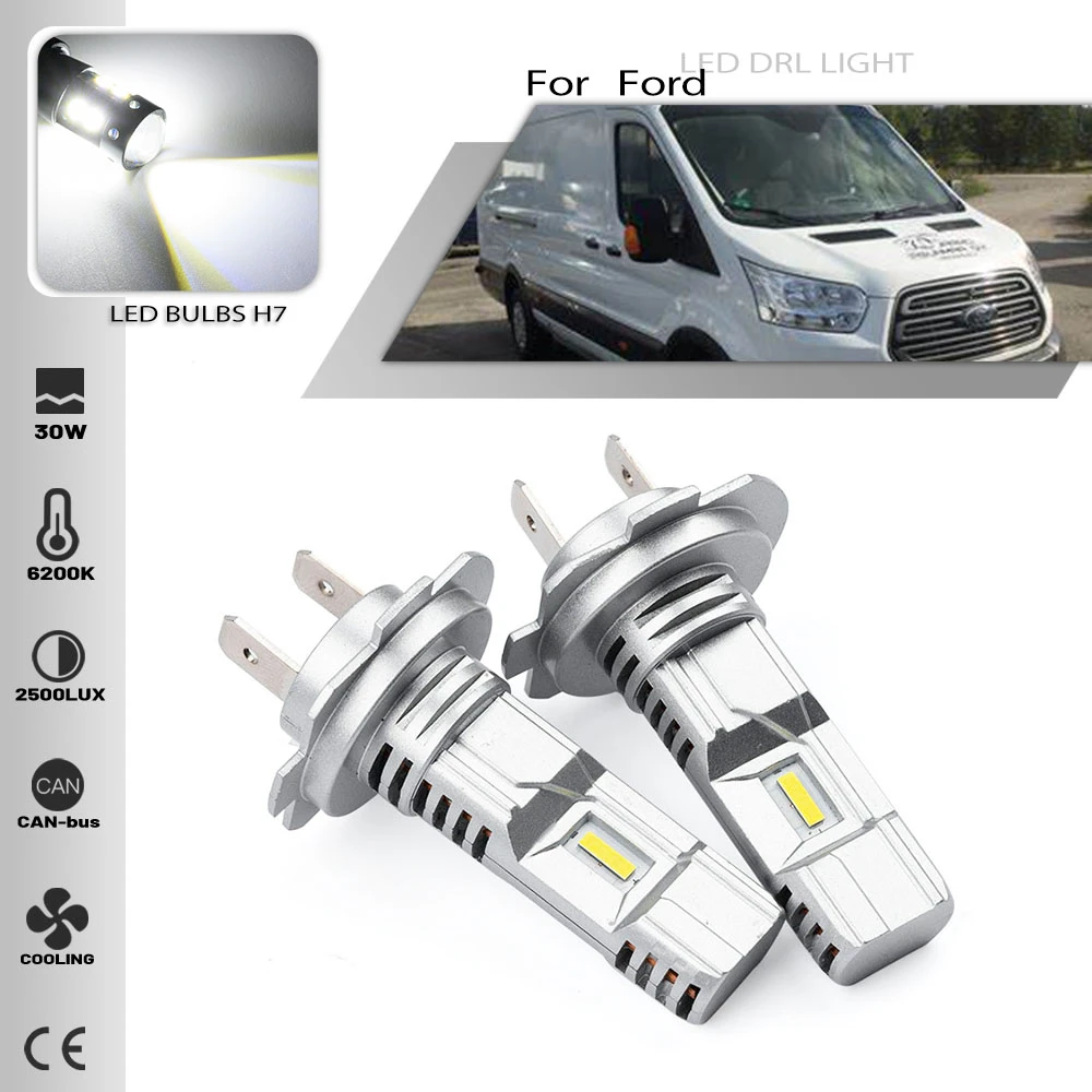 2PCS H7 Led Mini Bulbs For Ford Transit V363 BOX BUS 14 16 Headlights ...