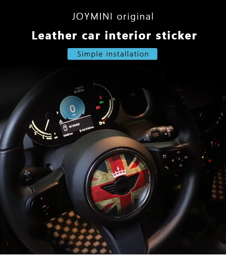 Union Jack 1 - Modèle D R50 R52 R53 - Autocollants de Volant pour Mini Cooper, Accessoires 3D ...