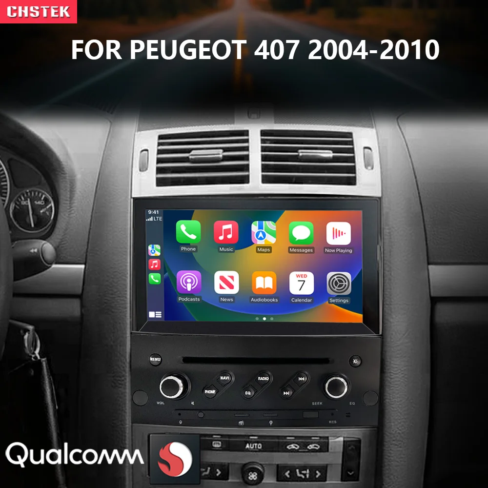 CHSTEK-Android-13-Car-Radio-Stereo-Carplay-Navigation-For-Peugeot-407-2004-2010-Qualcomm ...