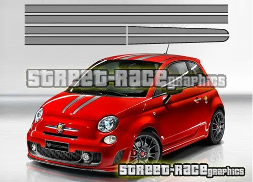 For-x2-Fiat-500-Ferrari-Scuderia-racing-stripes-decals-stickers ...