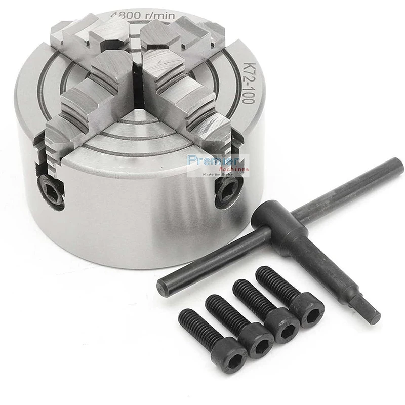 K72-125 Lathe chuck 5 inch 125mm 4 jaw independent chuck SANOU chuck ...