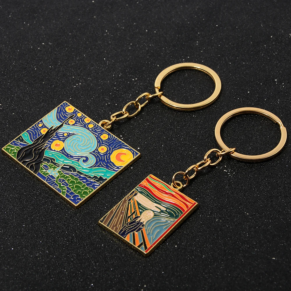 The-Starry-Night-Oil-Painting-Keychain-Badge-Van-Gogh-Art-Collection ...