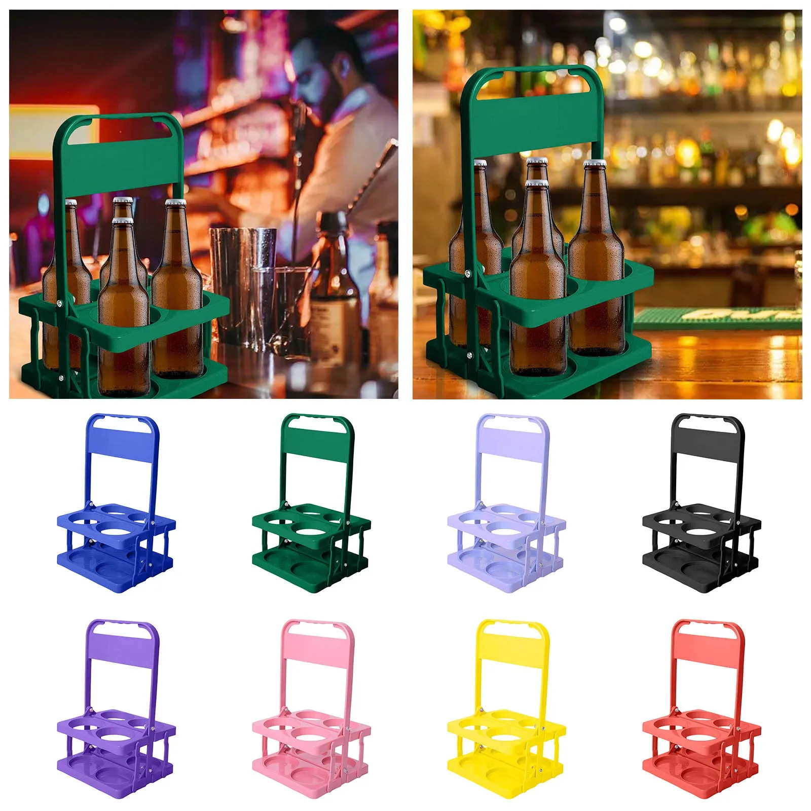Foldable-Plastic-Beverage-Drink-For-Reusable-Drink-Holder-With-Handle ...