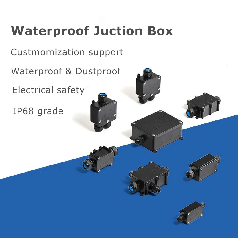 IP68-Outdoor-Waterproof-Black-Electrical-Juction-Box-Mini-Terminal-Box-with-PC-Plastic-and ...