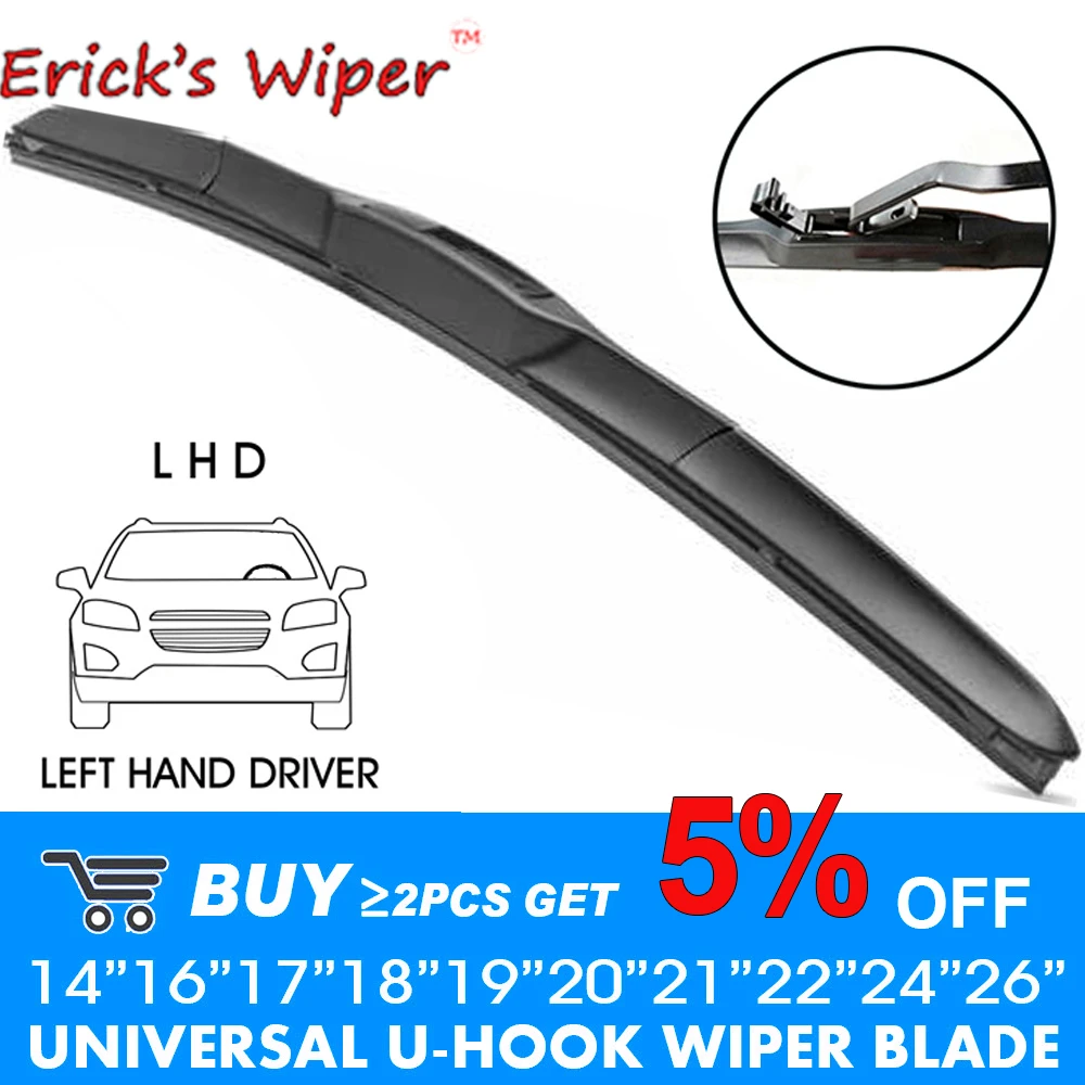 Universal Car Windscreen Wiper Blade U Hook Type 14"16"17"18"19"20"21 ...