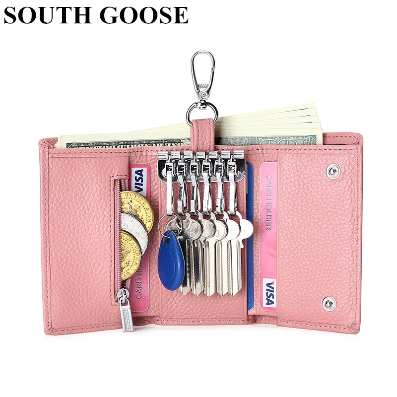 Genuine-Leather-Key-Wallets-Unisex-Multifunctional-Keys-Organizer-Women ...
