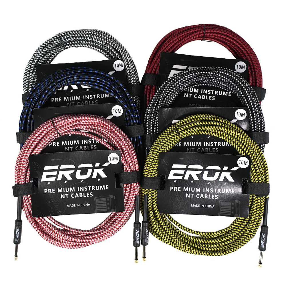 EROK 3/6/10M Guitar Audio Cable Anti-Noise Wire Amp Cable Music ...