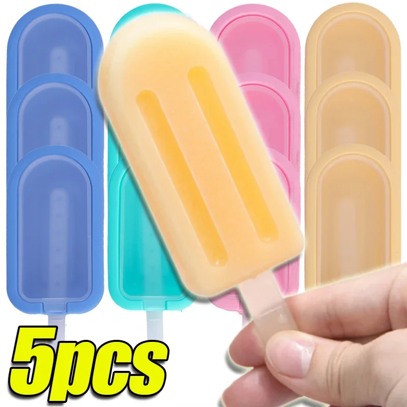 1-5PCS-Silicone-Homemade-Popsicle-Molds-DIY-Juice-Milk-Chocolate-Ice ...