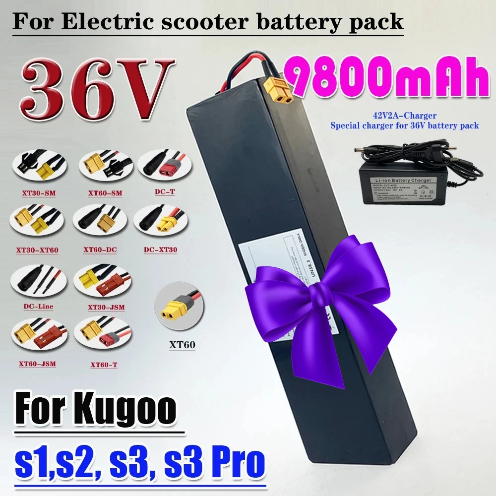 10S3P 36V 9000mAH 18650 Lithium-Ion Battery Pack Suitable for KUGOO S1 ...