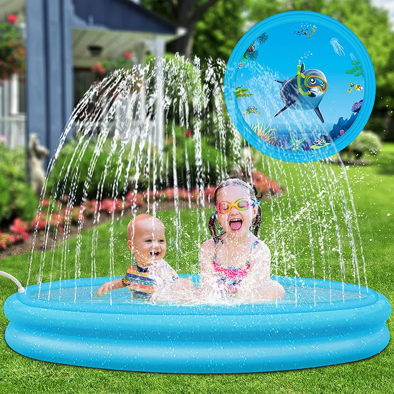 2-layer-round-Inflatable-pool-splash-pad-children-s-sprinkler-pool ...
