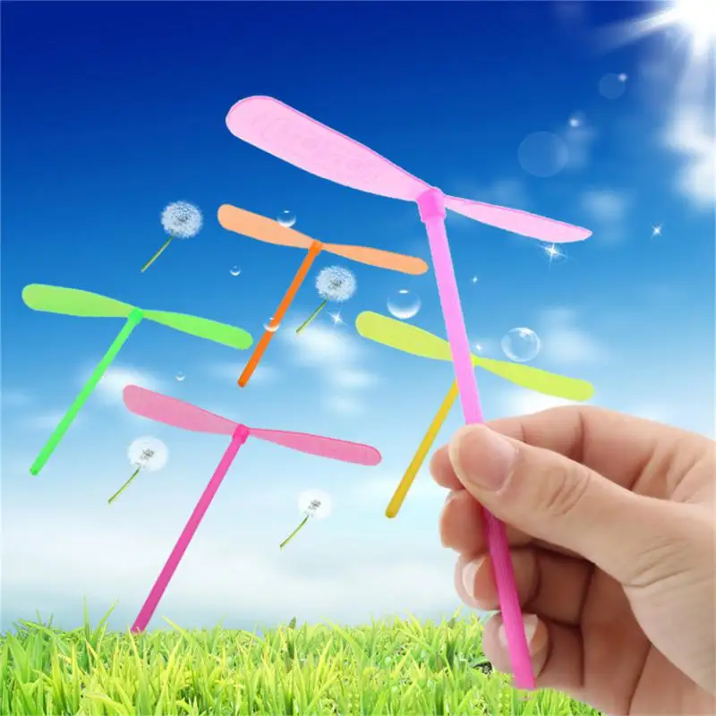 5/10pcs Novelty Plastic Bamboo Dragonfly Propeller Baby Kids Outdoor ...
