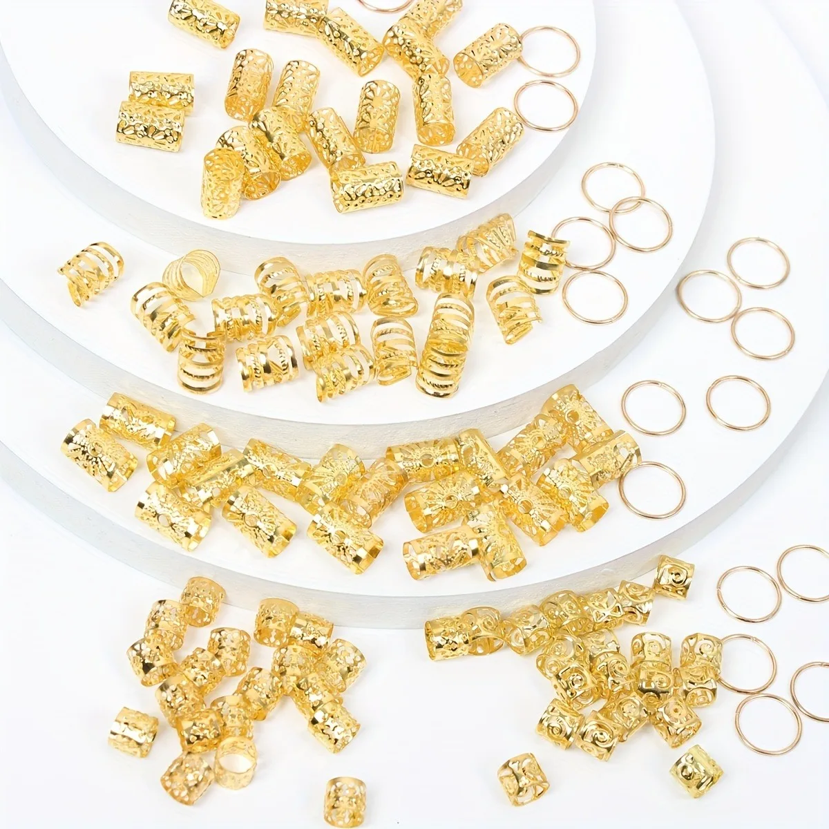120pcs-Alloy-Hollow-Hair-Braids-Rings-Vintage-Hair-Pins-For-Dreadlock ...