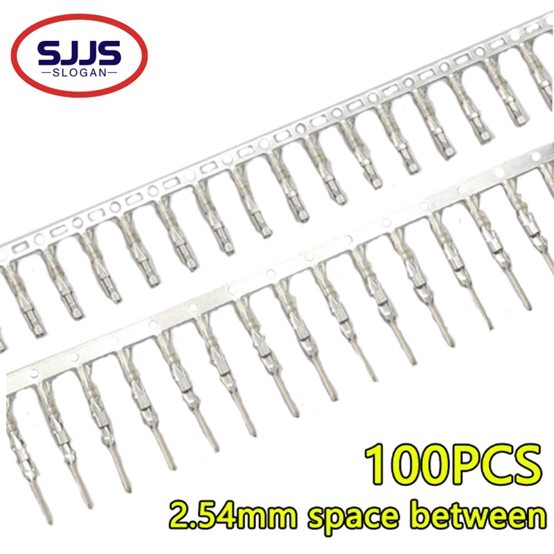 100PCS-2-54mm-Cold-press-reed-pin-press-wire-head-terminal-Dupont ...