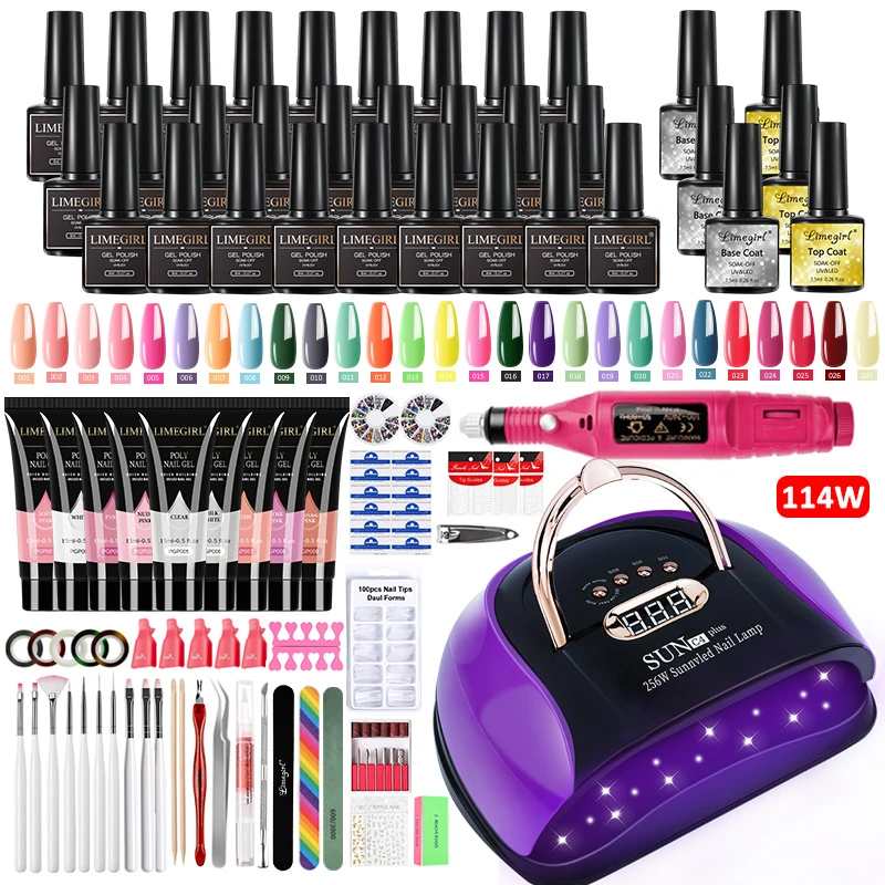 Nail Set Acrylic Nail Kit For Nail Extension Gel Nail Polish Set Quick ...