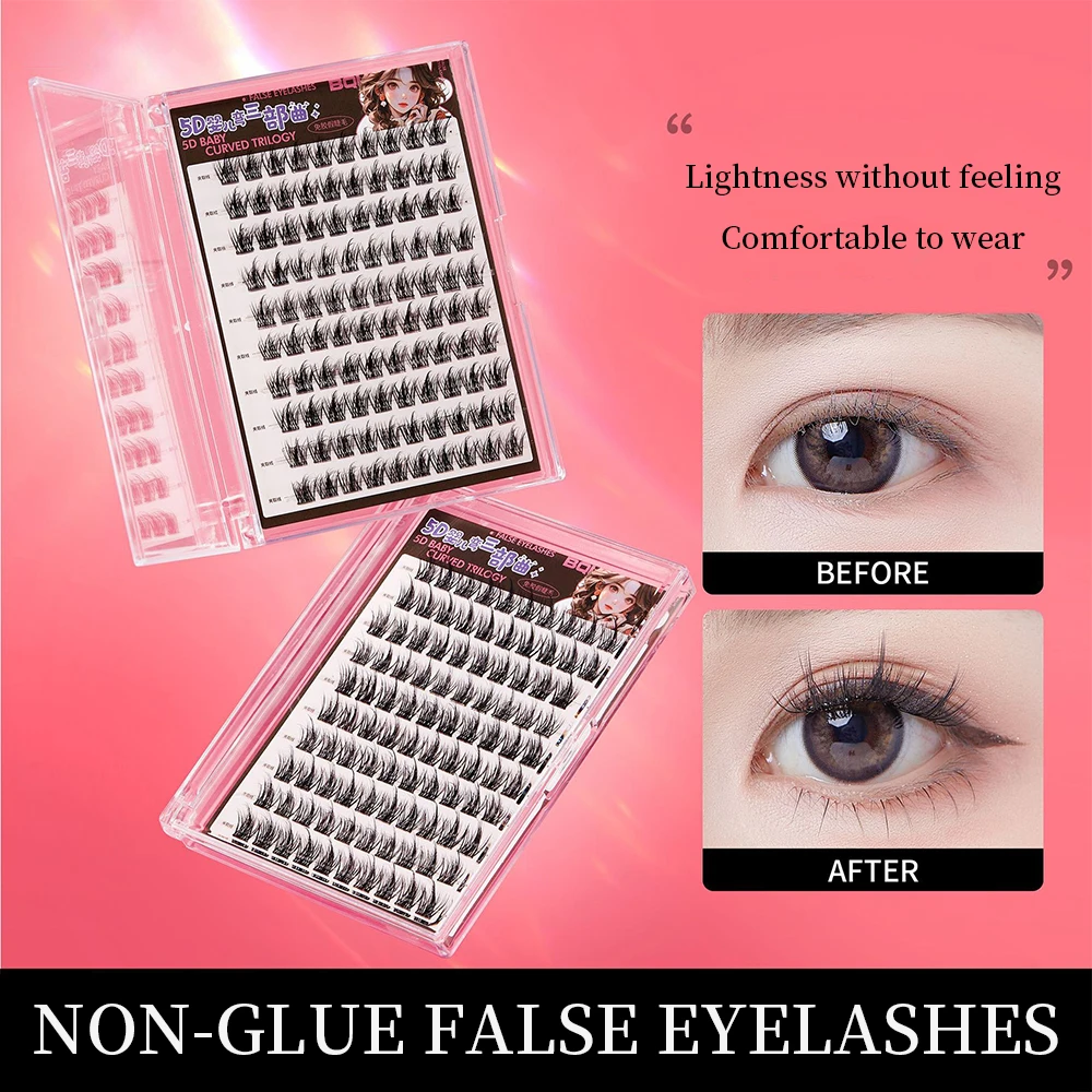 BQI 5D Large Capacity Glue-free False Eyelashes of Single Cluster ...