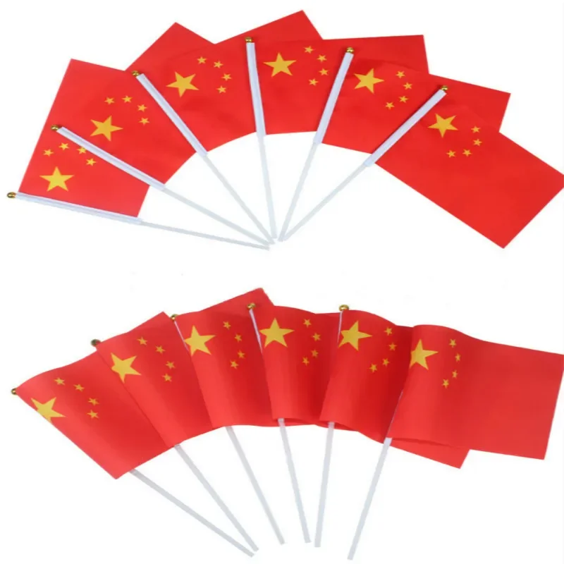 5PC-14-12cm-Hand-Flag-China-Banner-5-Star-Chinese-Red-Flag-Office ...