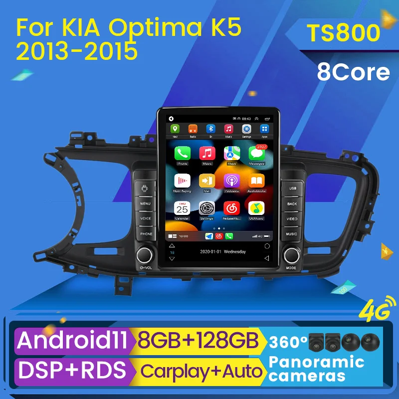8G + 128G Carplay IPS 테슬라 스타일 모두 하나의 안드로이드 11 기아 Optima K5 2013 2015 자동차 라디오 멀티미디어 GPS 네비게이션 ...