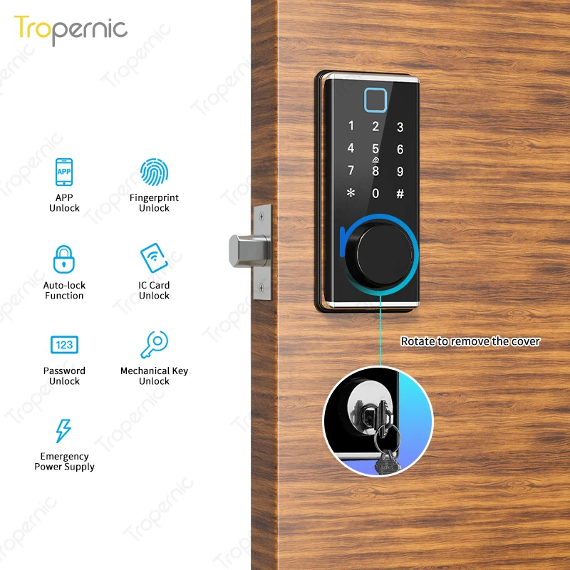 Smart Lock Fingerprint Deadbolt Lock With Touchscreen Keypad Keyless ...