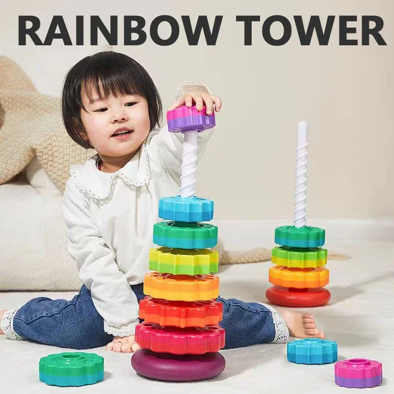 Spinning-Wheel-Toy-Rainbow-Tower-Spin-Tower-Stacking-Toys-for-Toddlers ...