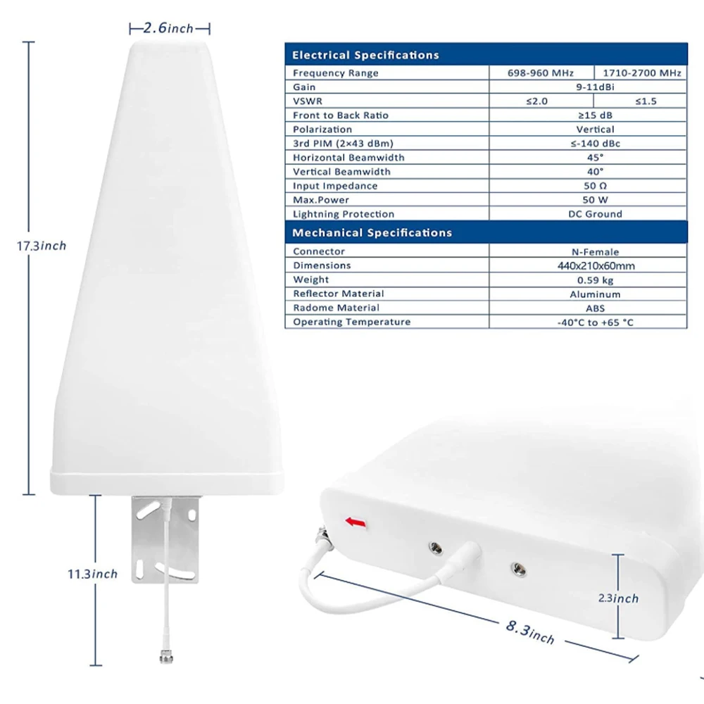 4G LTE Cell Phone Antenna Outdoor-Directional LPDA Antenna 800/900/1800 ...