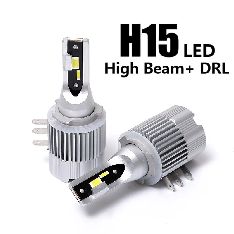 2 PCS H15 LED Headlight CANBus Lamp Light Bulb Hi beam Car DRL for VW ...