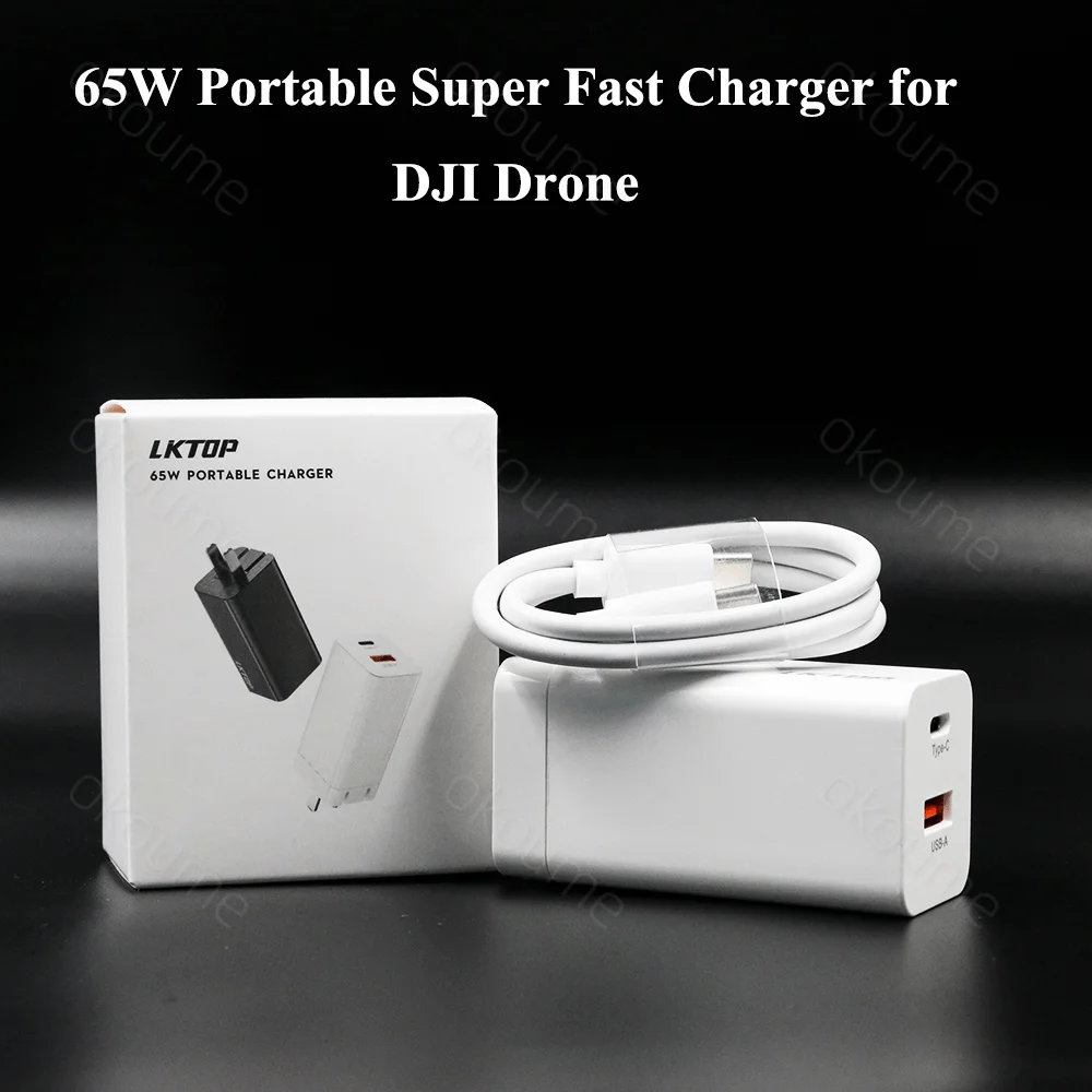 65W Super Fast Charging Adapter for DJI Mavic 3 Series USB-A Type-C ...