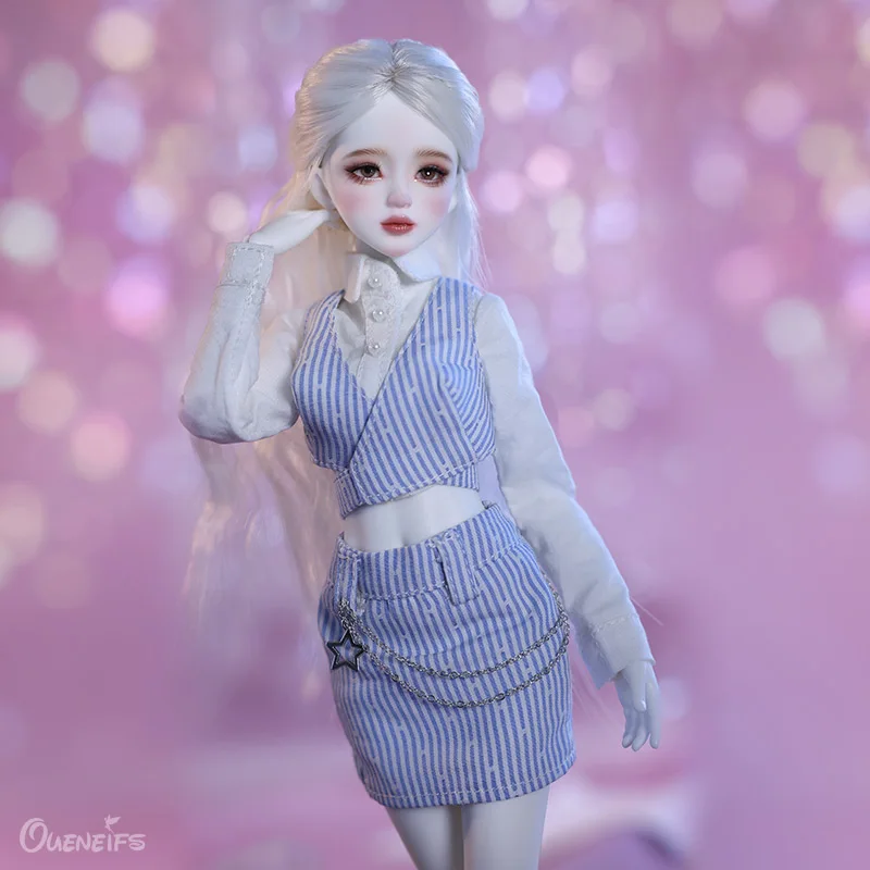 Aurola BJD Doll 1/6 Ynly Female Body New Design White shirt and striped waistcoat Resin Girl ...