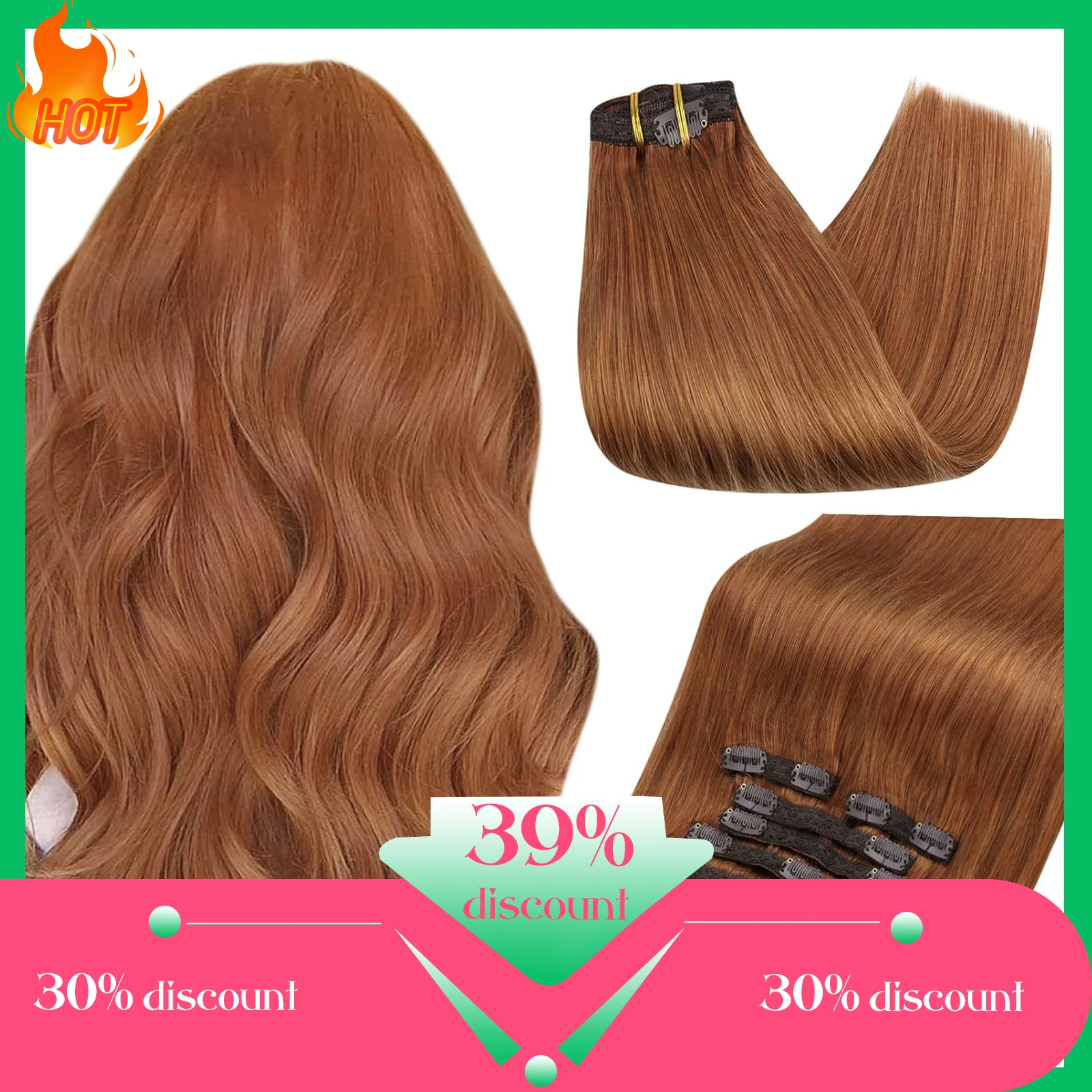 Full-Shine-Human-Hair-Extensions-Clip-in-Hair-Extensions-Remy-7PCS-105g ...