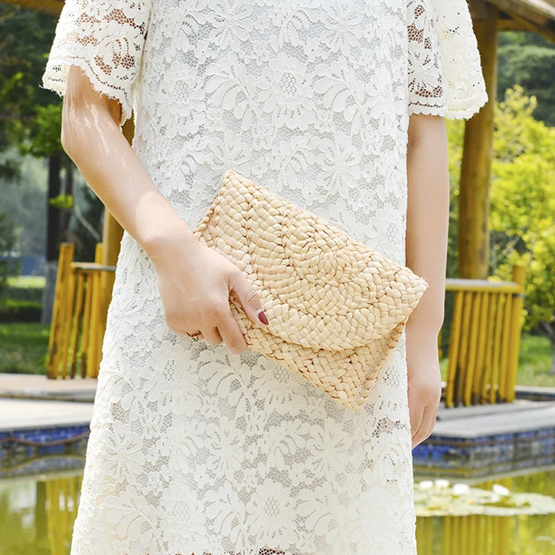 Beach Bag Envelope | Clutch Bag | Straw Bag - Woven Bag Fashion Clutch ...