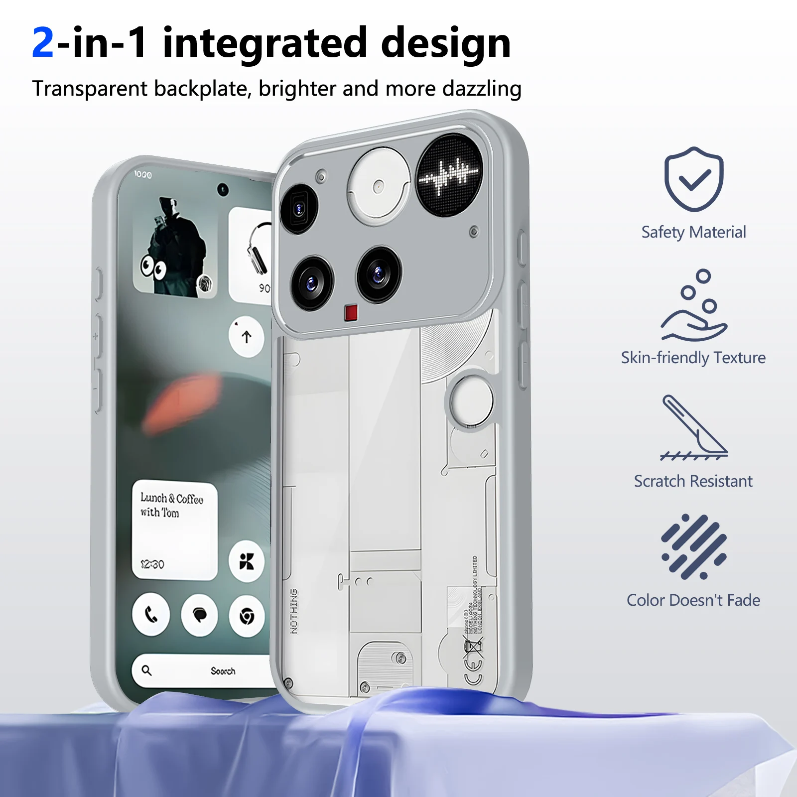 Nothing Phone 3 Case Plating Silicone Bumper Shockproof Clear Back ...