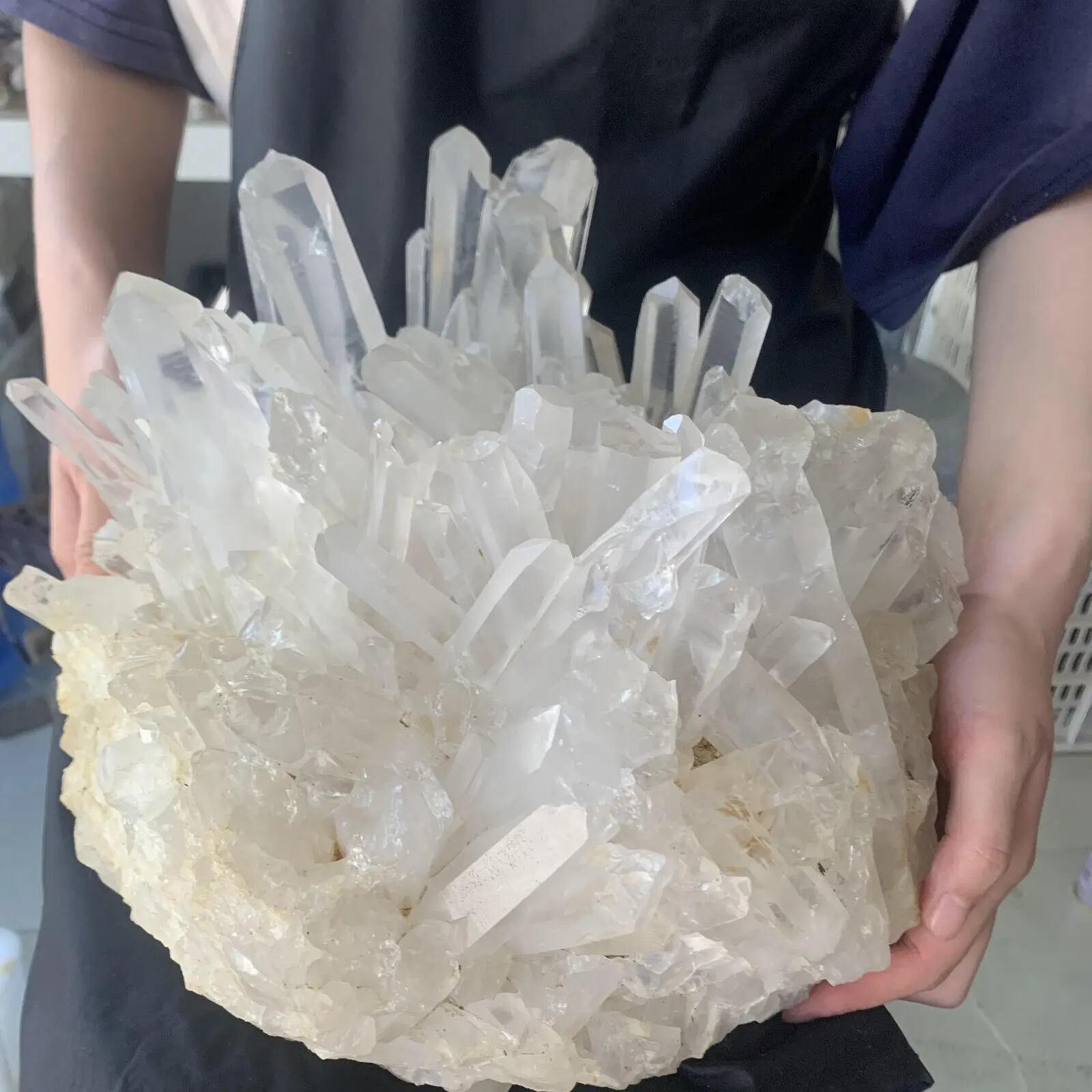 Natural Rare White Quartz Crystal Cluster Mineral Specimen Healing