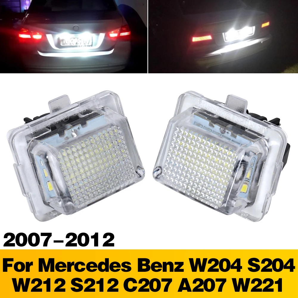 2 Pcs Car License Plate Lights Accessories For Mercedes Benz W204 S204 ...