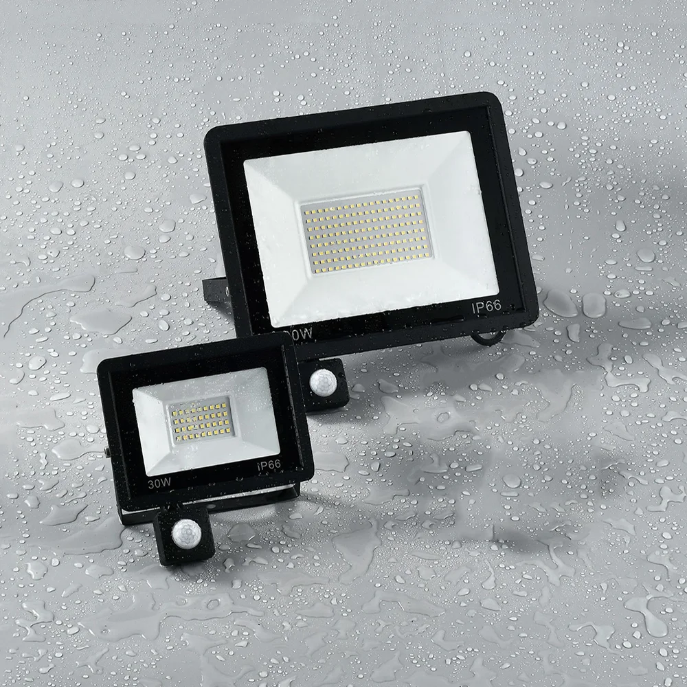 PIR-Motion-Sensor-LED-Flood-Light-220V-Waterproof-Spotlights-30W-50W-100W-Wall-Lamp-Reflector ...